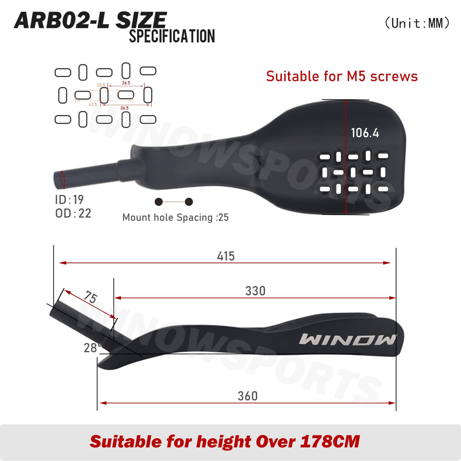 TT Aero Armrest Bar ARB02 – Winow Bike